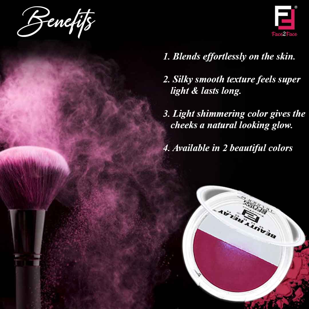 Face 2 Face Berry Blush Dual Tone Blusher - beautyrelay